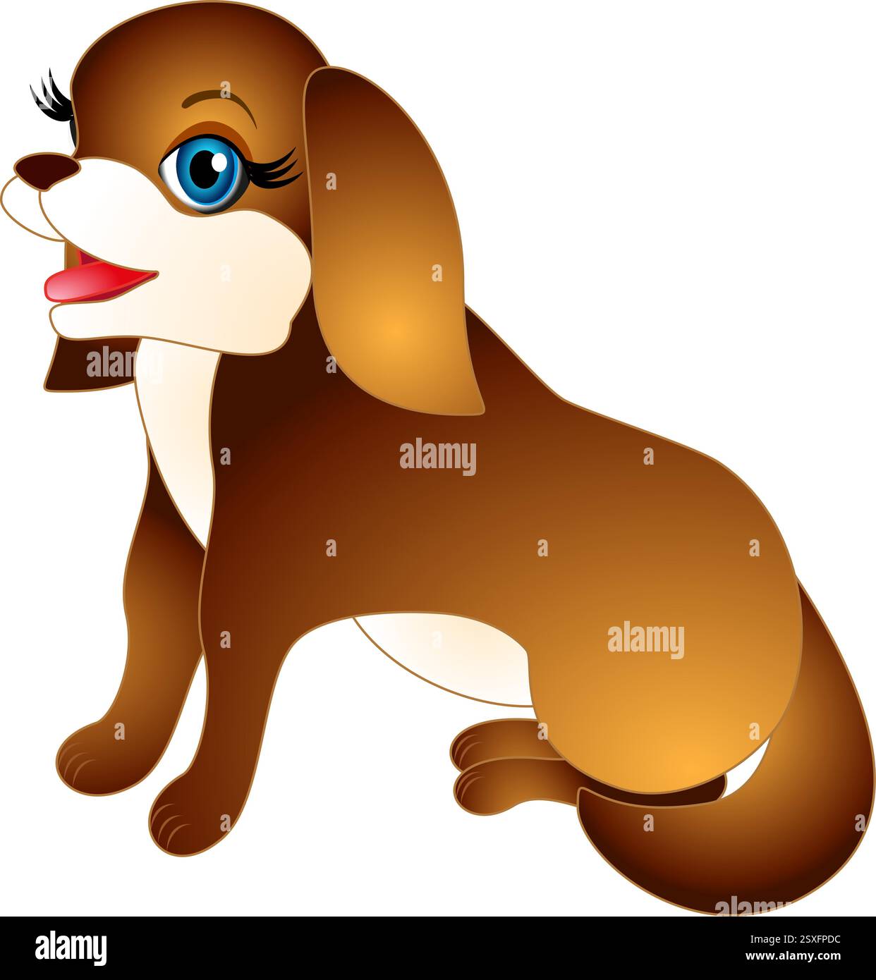 Dog wagging tail white background Stock Vector Images - Alamy