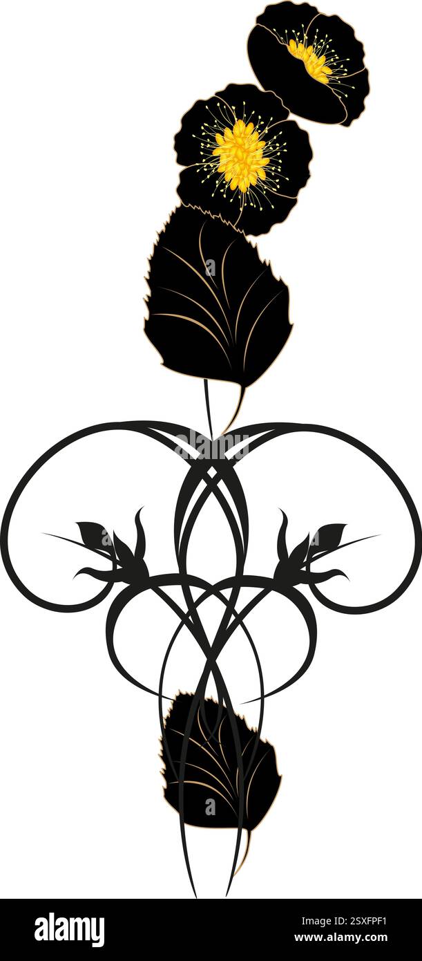 Black flower design Stock Vector Image & Art - Alamy