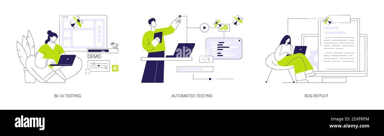 Quality assurance team abstract concept vector illustrations Stock ...