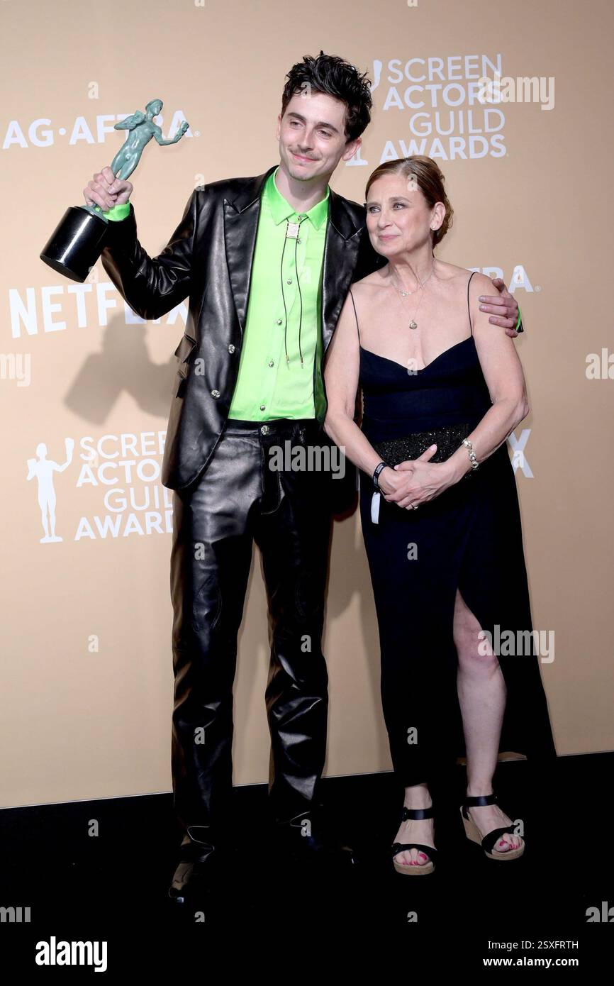 Ca. 23rd Feb, 2025. Timothee Chalamet, Mother Nicole Flender in the ...