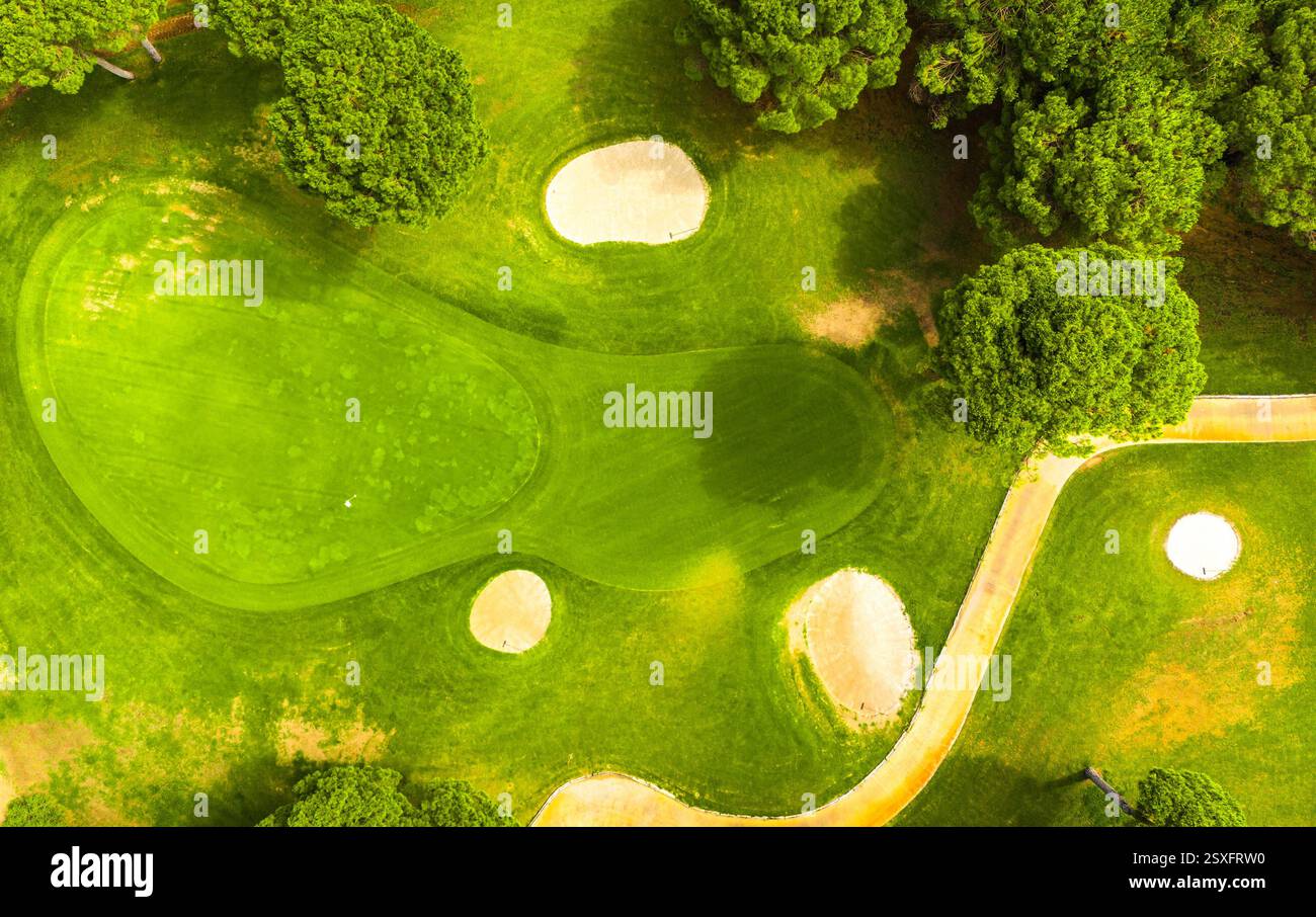 Serene golf course winding path hi-res stock photography and images - Alamy