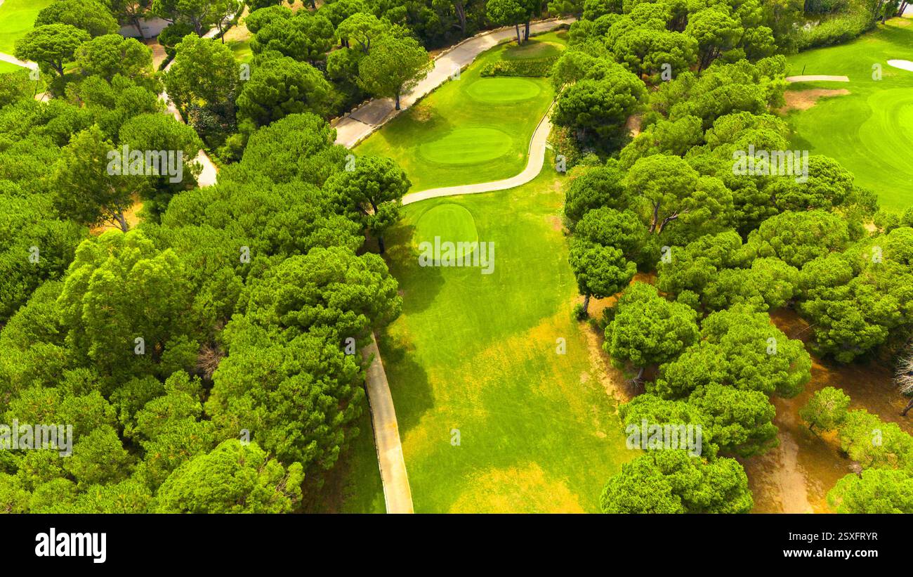 Serene golf course winding path hi-res stock photography and images - Alamy