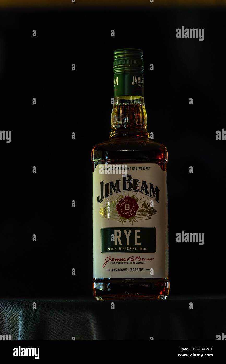 Jim Beam family recipe Rye Whiskey 80 Proof Stock Photo - Alamy