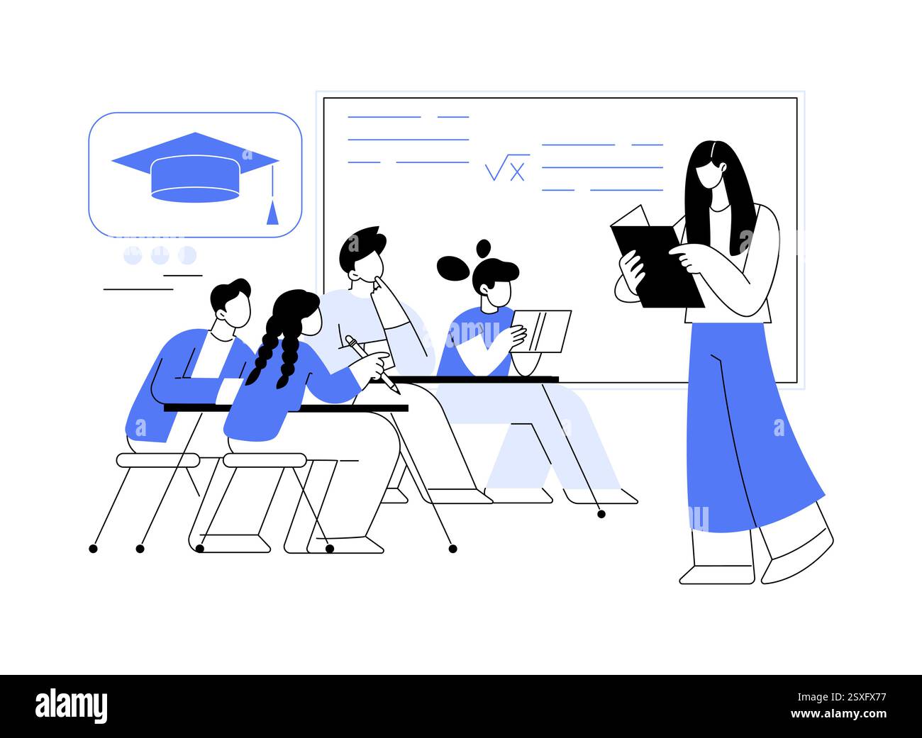 Secondary education teacher isolated cartoon vector illustrations Stock ...