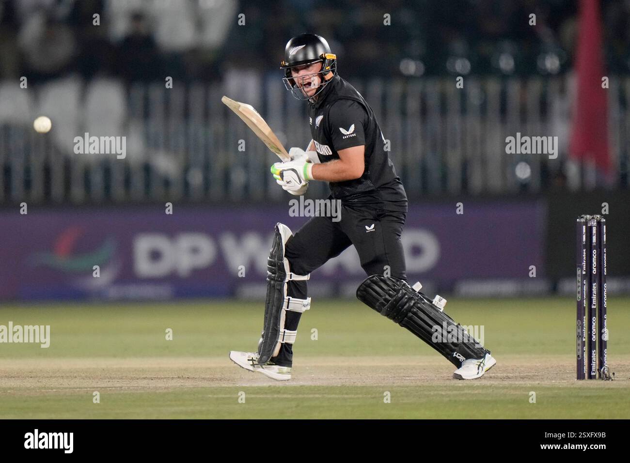 New Zealand's Tom Latham plays a shot during the ICC Champions Trophy ...