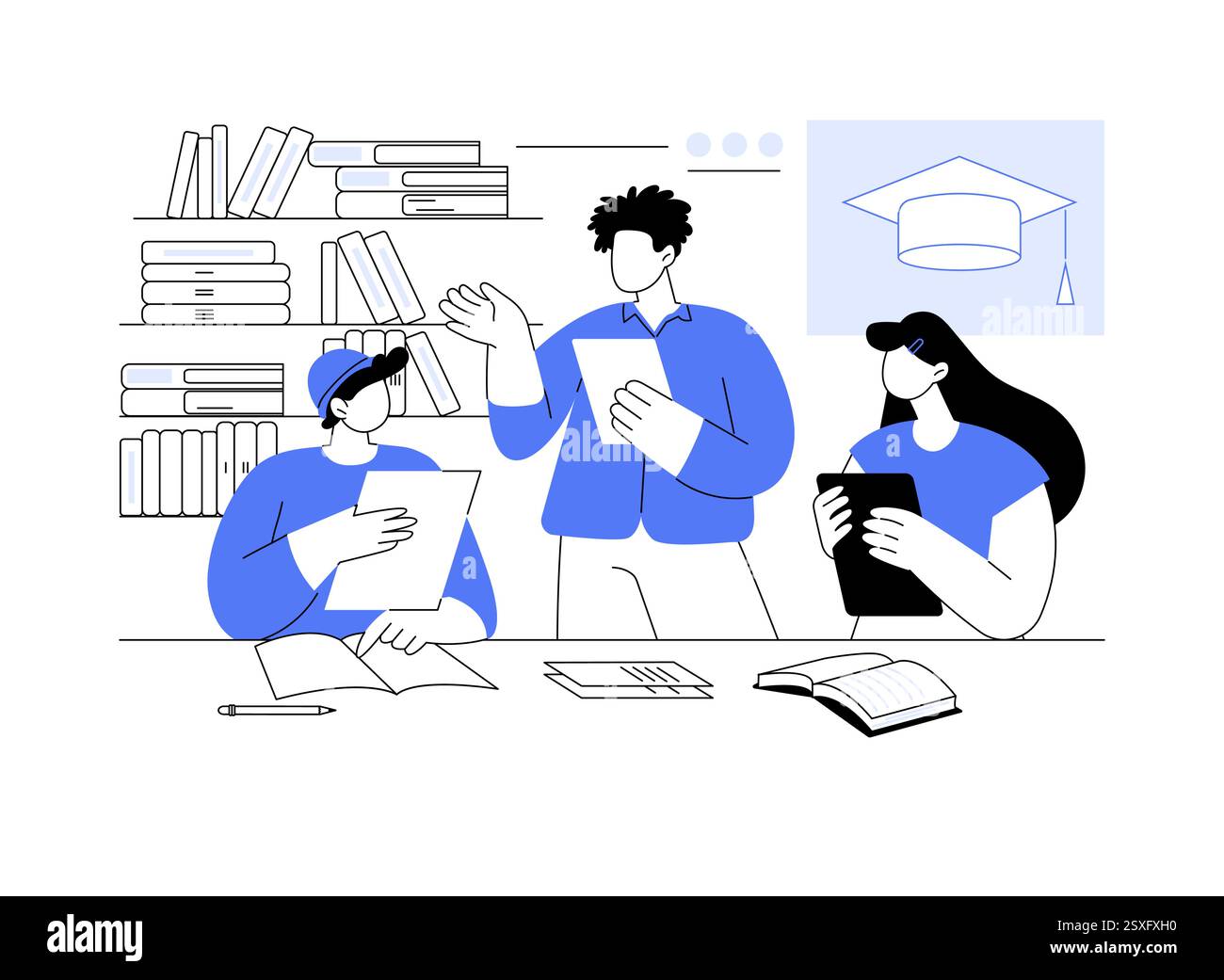 Critiquing prose and verse isolated cartoon vector illustrations Stock ...