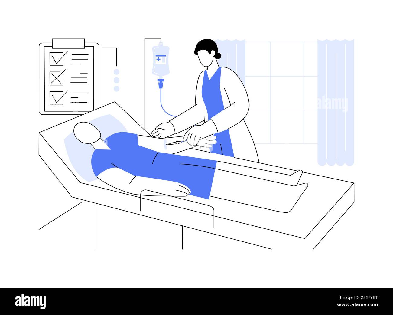Nursing procedures and practice isolated cartoon vector illustrations ...