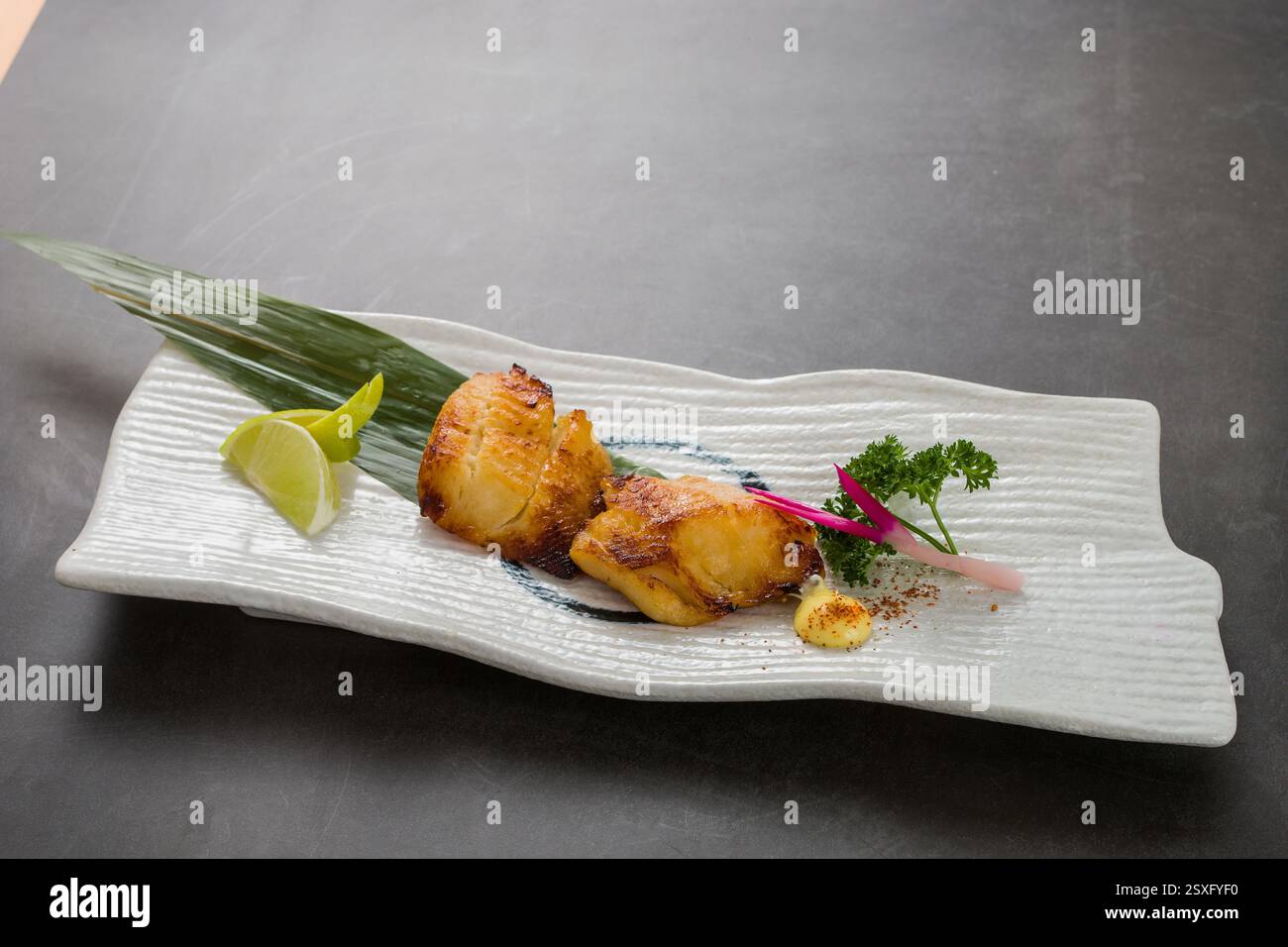 Saikyo Miso Roasted Cod Fish Stock Photo - Alamy