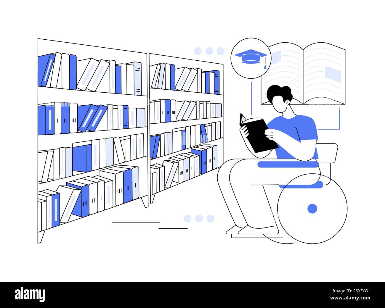 Reading literature isolated cartoon vector illustrations Stock Vector ...