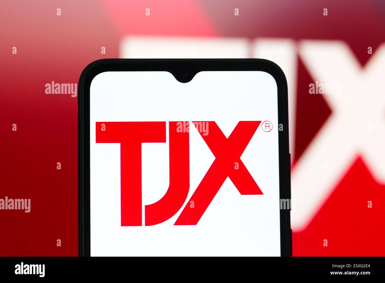 In this photo illustration, the TJX Companies logo is seen displayed on ...