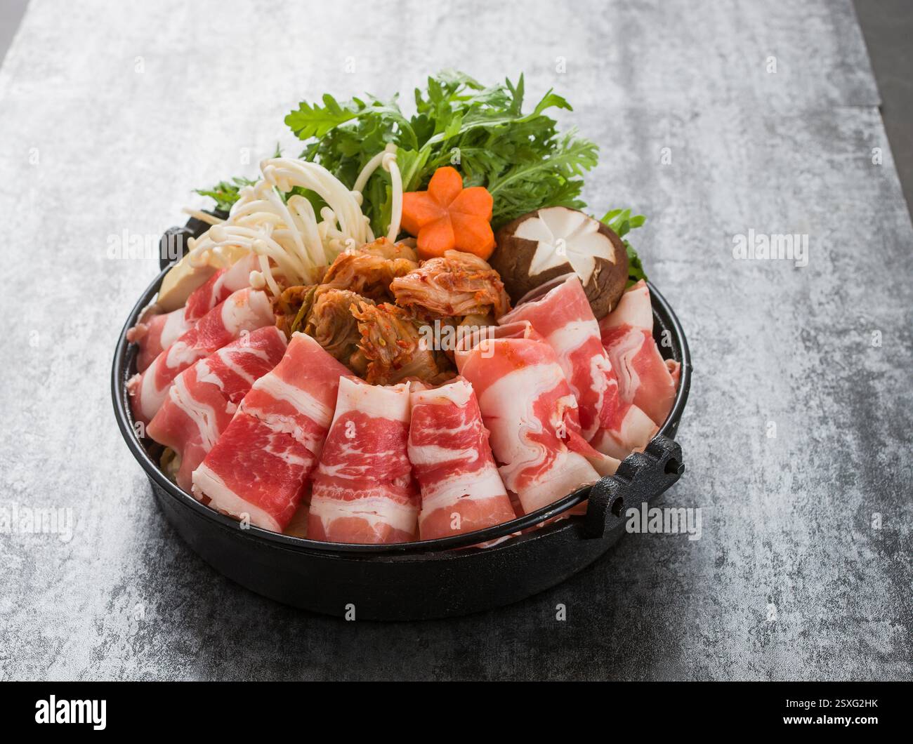 KIMCHI hot pot with Wagyu beef , kimchi pot,japanese food Stock Photo ...
