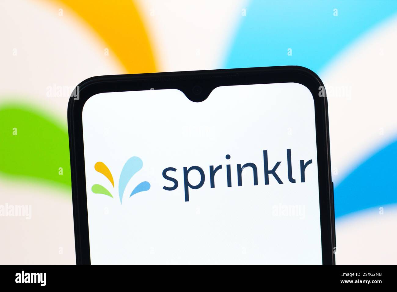In this photo illustration, the Sprinklr logo is seen displayed on a ...