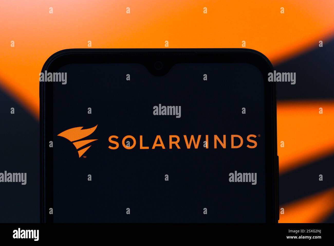 In this photo illustration, the SolarWinds Corporation logo is seen ...