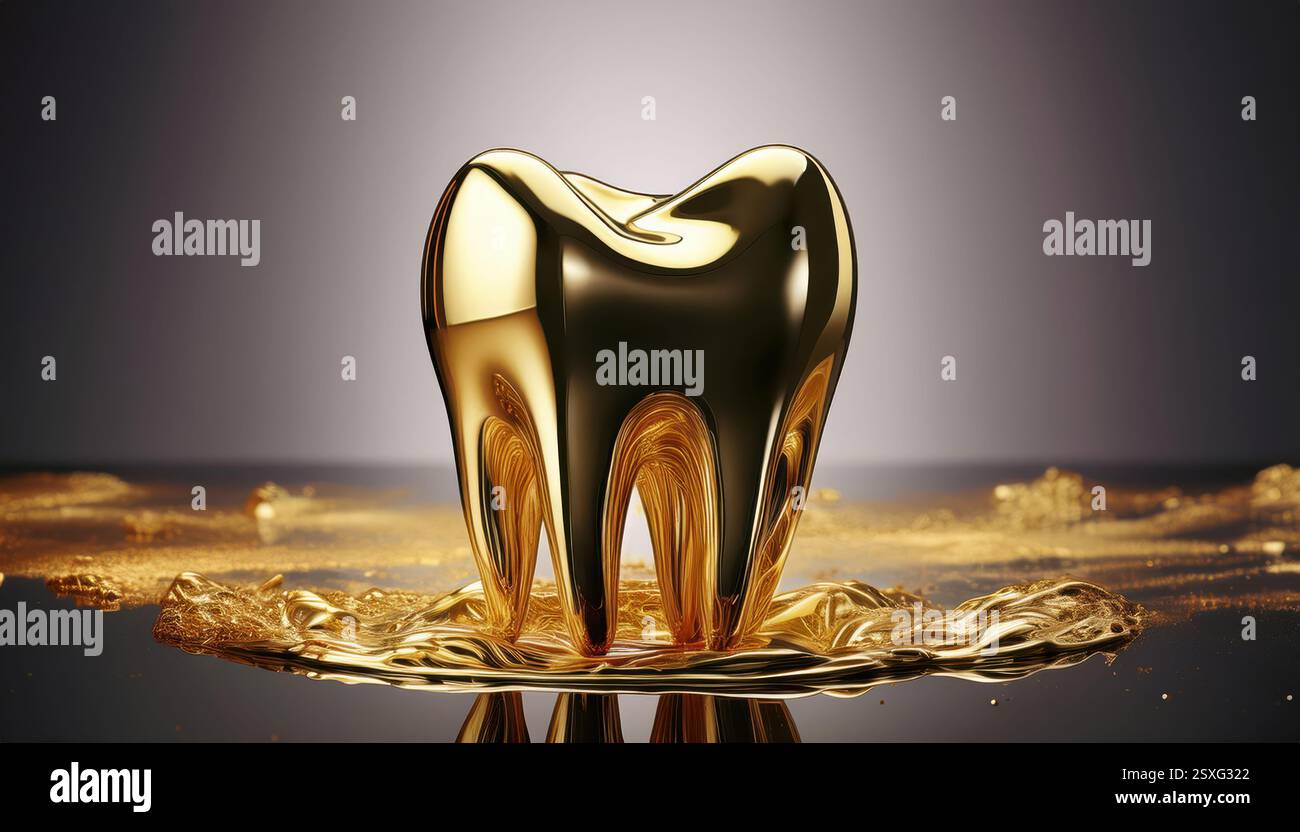 A golden tooth sculpture showcases the artistry and significance of ...