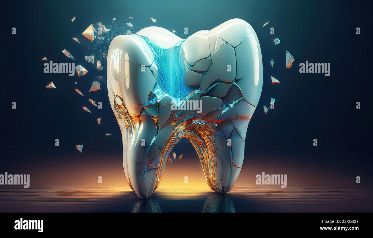 A dynamic representation of a tooth, highlighting its structure and ...