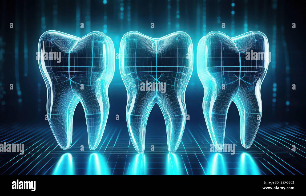 Stylized teeth art highlights modern dentistry techniques with a ...