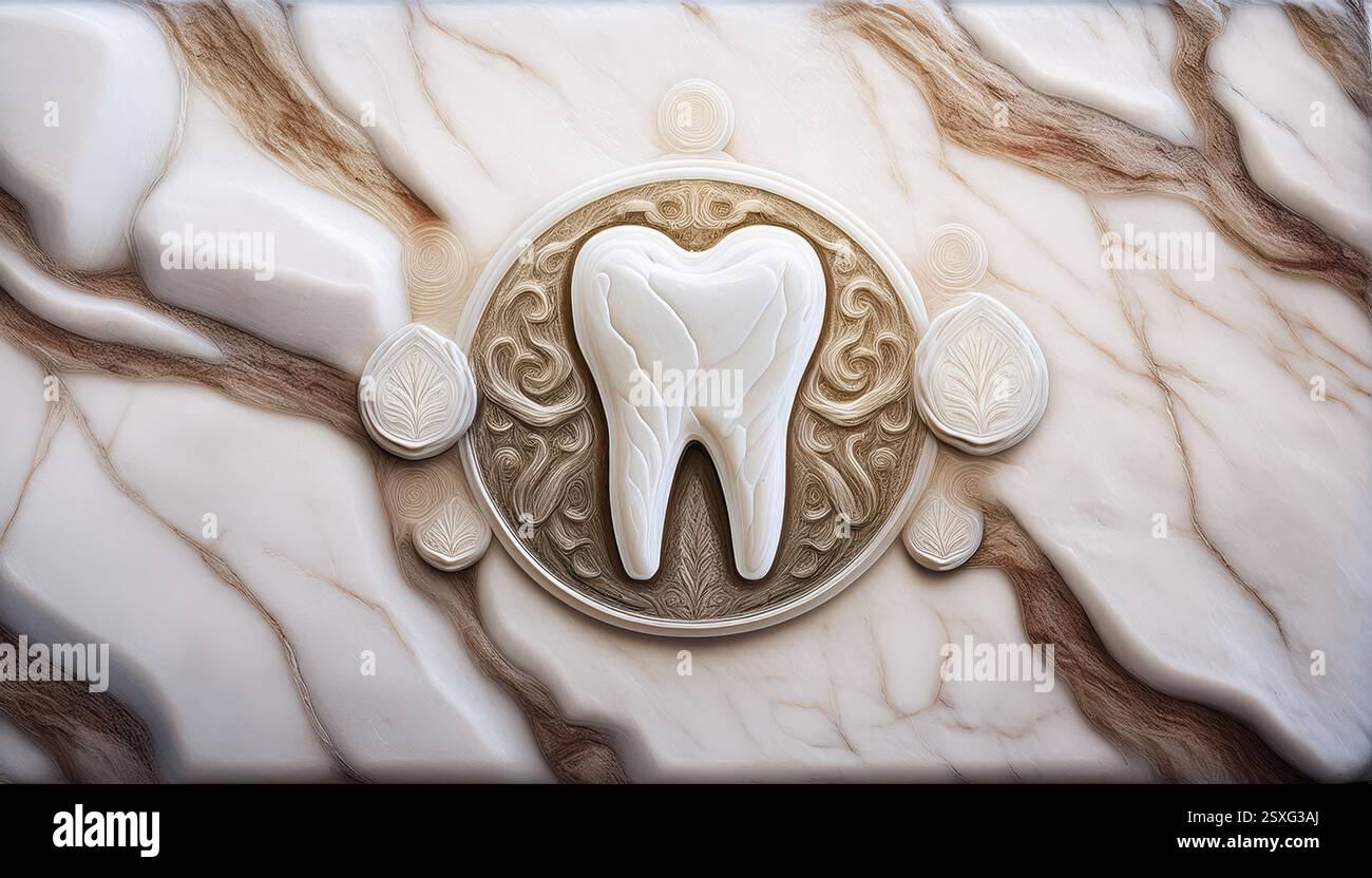 Delicate design showcases a stylized tooth, blending art and dentistry ...