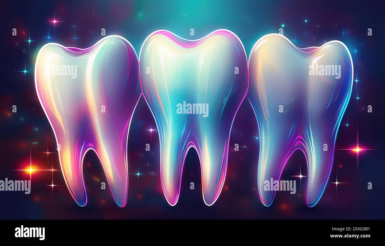 Vibrant teeth illustrations showcase the importance of dental hygiene ...