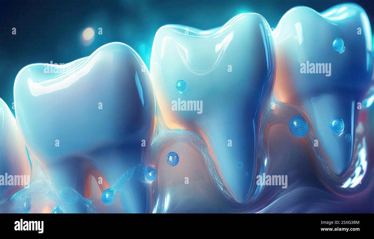 Bright and colorful visualization highlights dental health with shiny ...