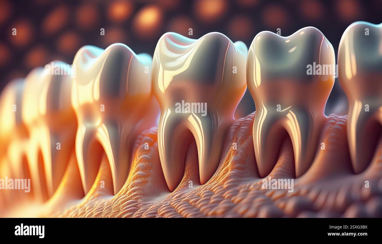 Close-up view showcases realistic tooth anatomy, emphasizing dental ...