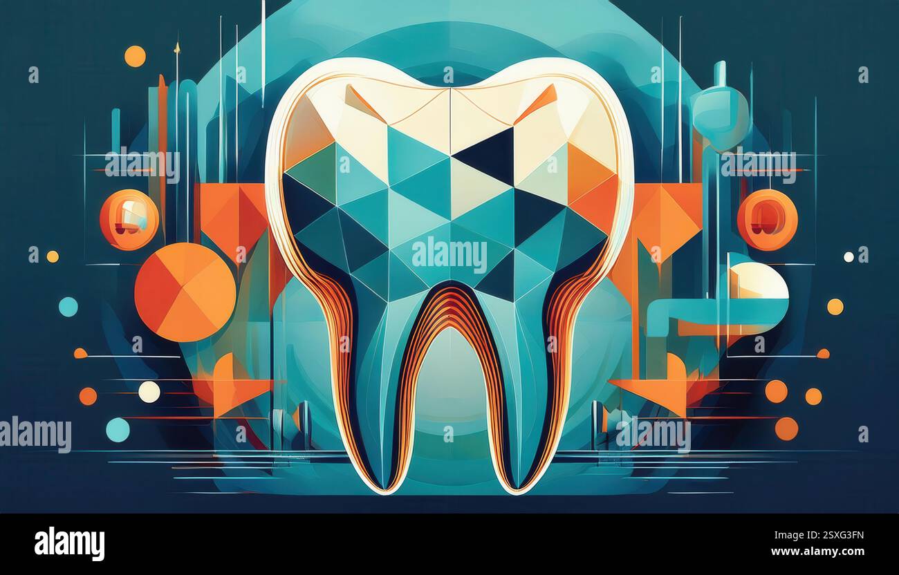 Colorful representation showcases dental anatomy and stomatology ...
