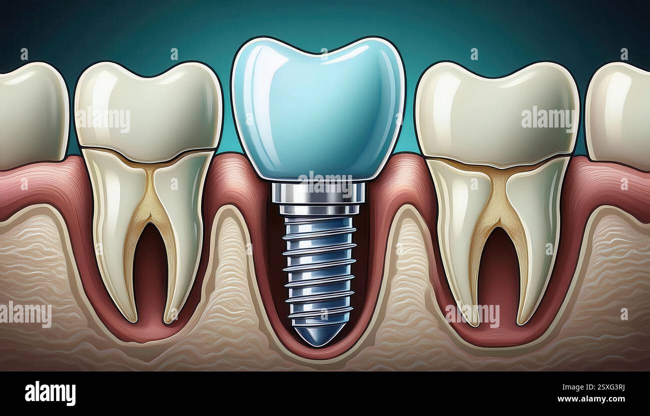 Explore the intricate details of a dental implant procedure within a ...