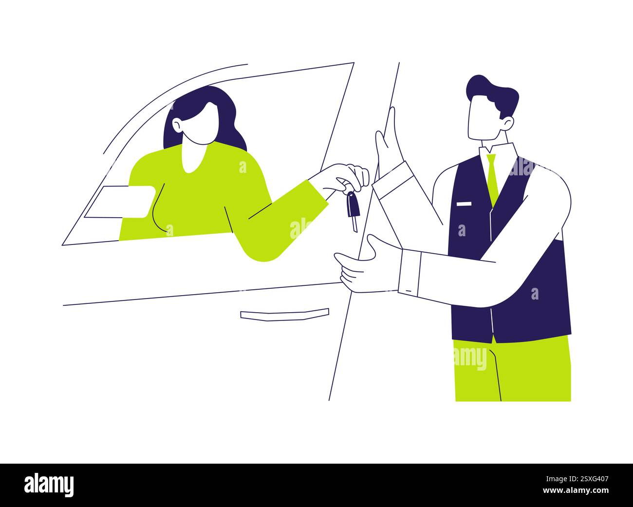Valet parking service abstract concept vector illustration Stock Vector ...