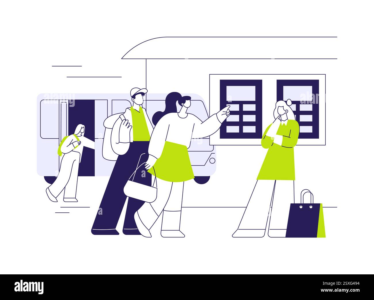 Smart bus stop abstract concept vector illustration Stock Vector Image ...