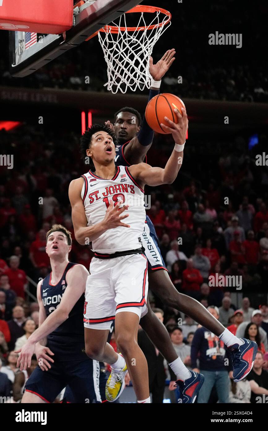 St. John's RJ Luis Jr. puts up a shot during the second half of an NCAA ...