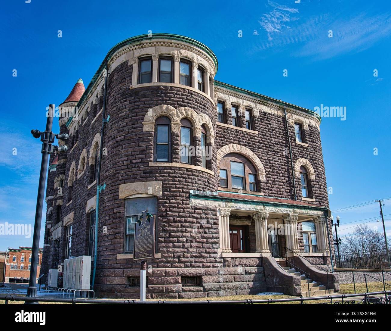 The gothic architecture of the old Licking County Newark Ohio jail. USA 2025 Stock Photo - Alamy