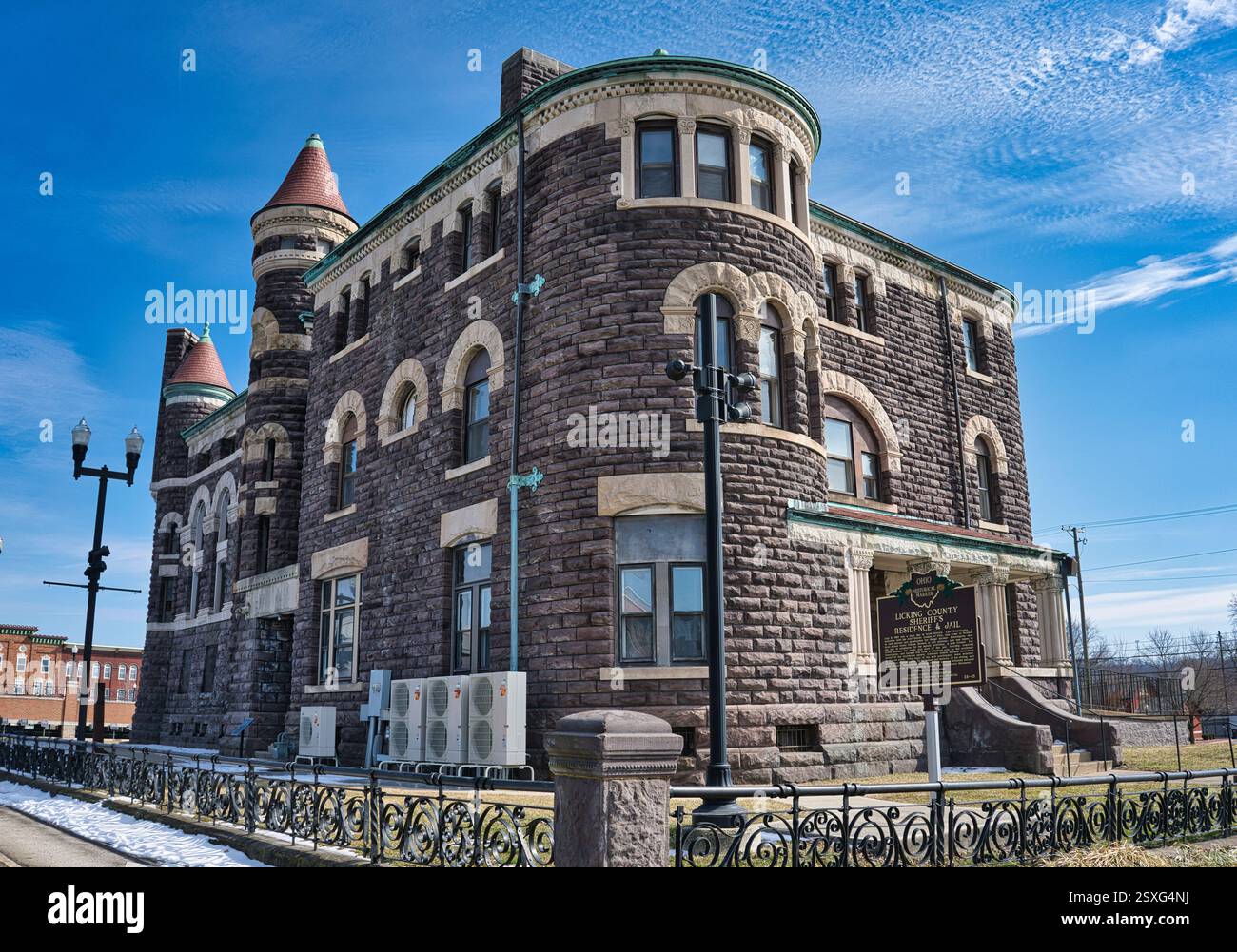 The gothic architecture of the old Licking County Newark Ohio jail. USA ...