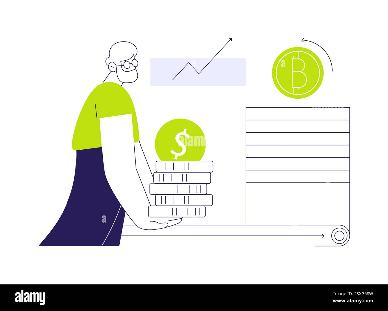 Cryptocurrency coin abstract concept vector illustration Stock Vector ...