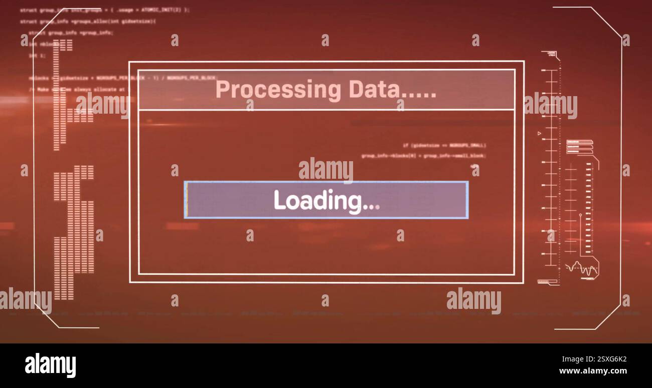 Image of loading bar over data processing Stock Photo - Alamy