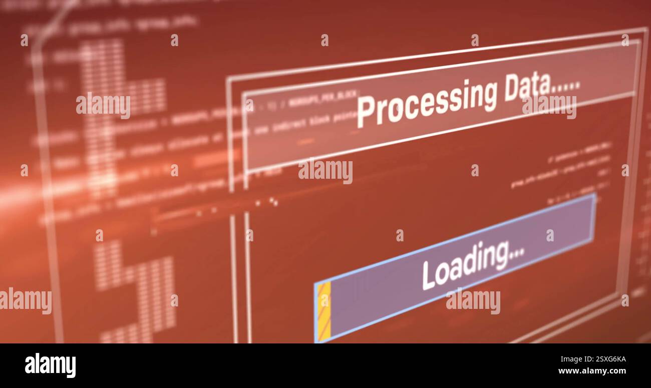 Image of digital data processing over computer screen Stock Photo - Alamy
