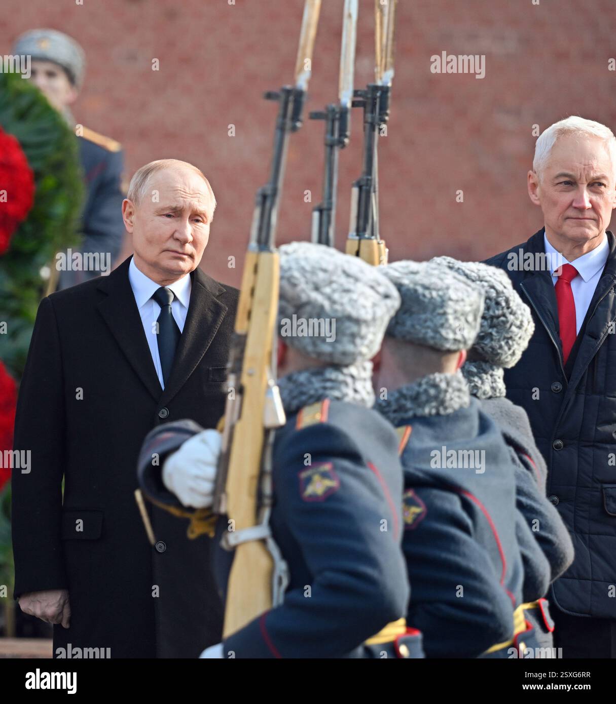 Moscow, Russia. 23rd Feb, 2025. Russian President Vladimir Putin (left) and Russian Defense ...