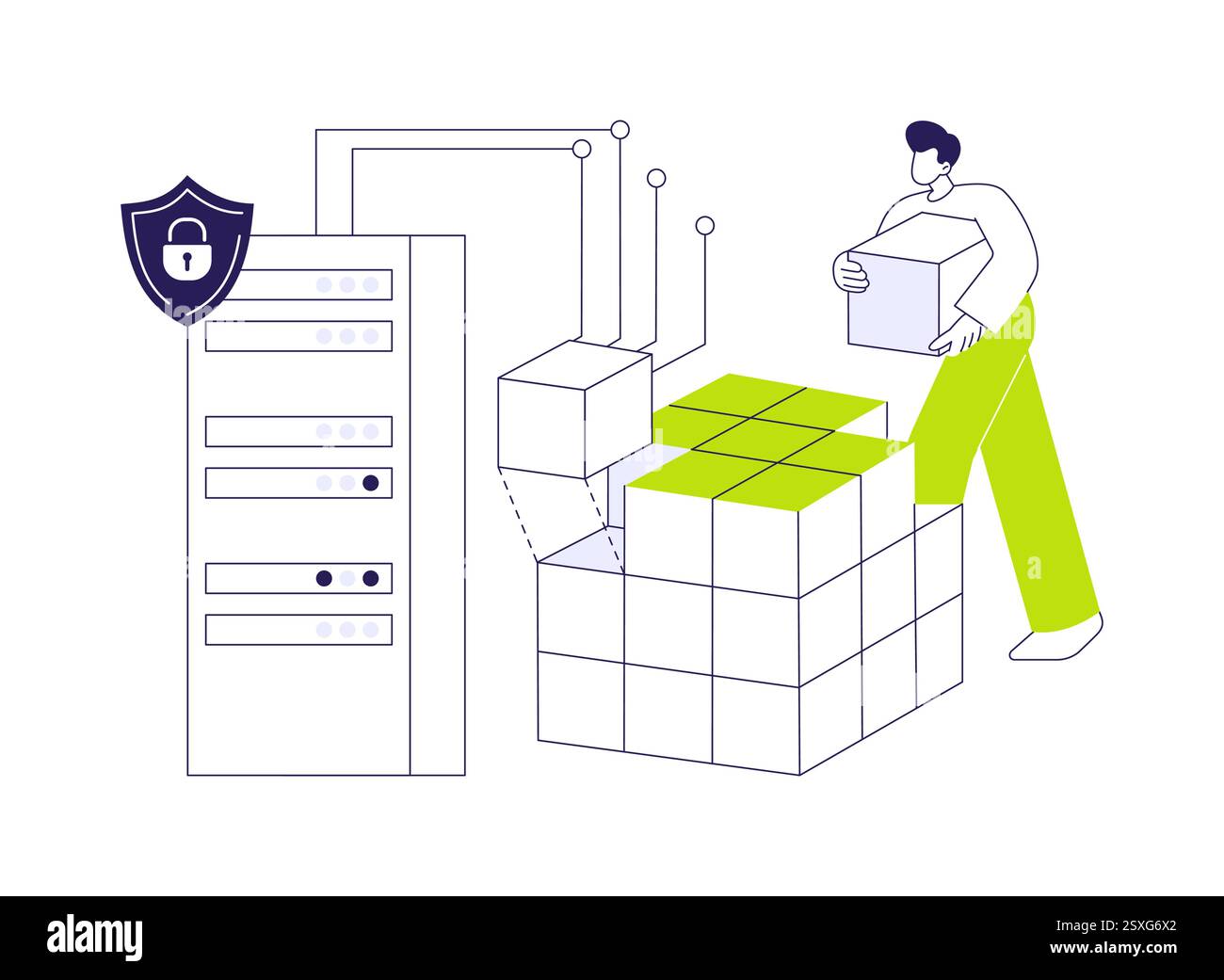 Blockchain cybersecurity abstract concept vector illustration Stock ...