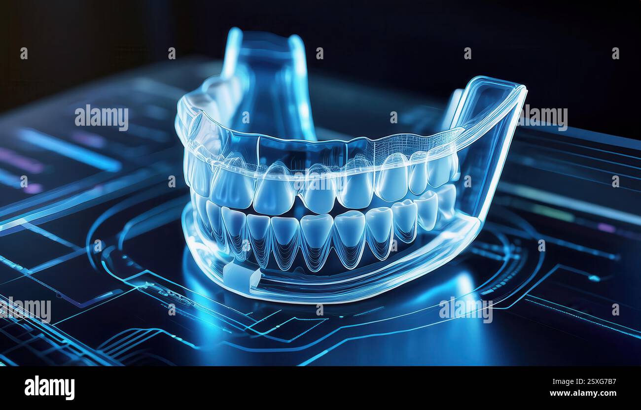 A detailed digital illustration highlights the anatomy of teeth in a ...