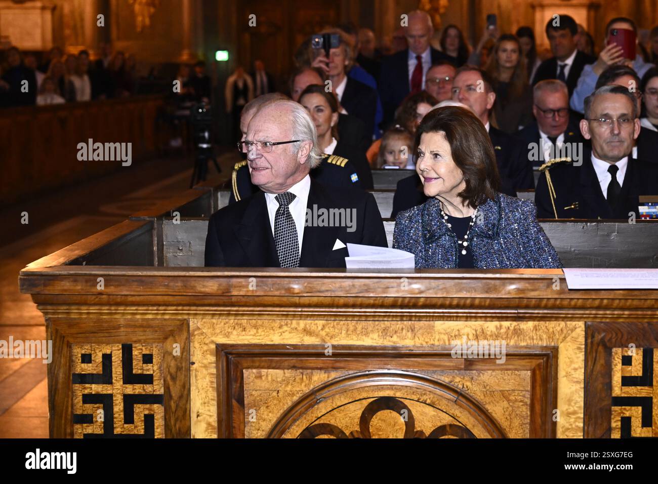 STOCKHOLM 20250224King Carl Gustaf and Queen Silvia attend a prayer for ...