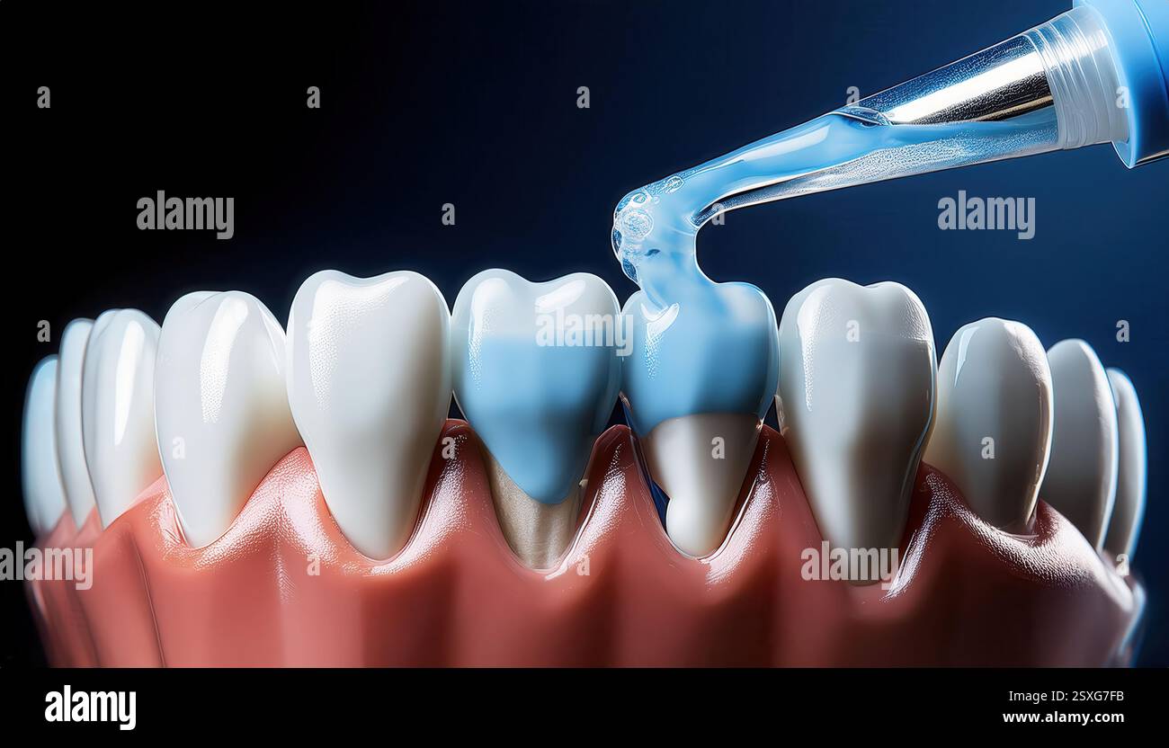A dentist uses advanced techniques to treat a tooth, showcasing modern ...