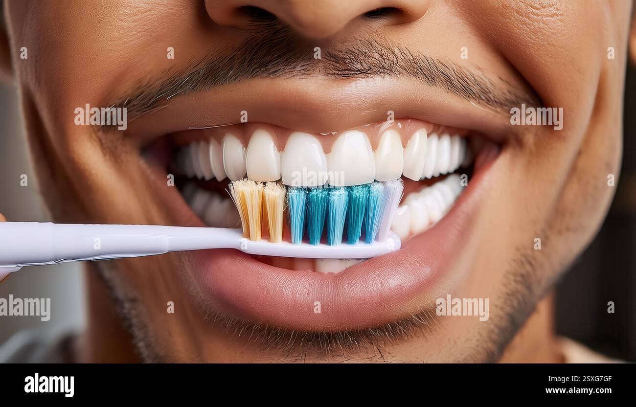 Close up of a person brushing their teeth, highlighting the importance ...