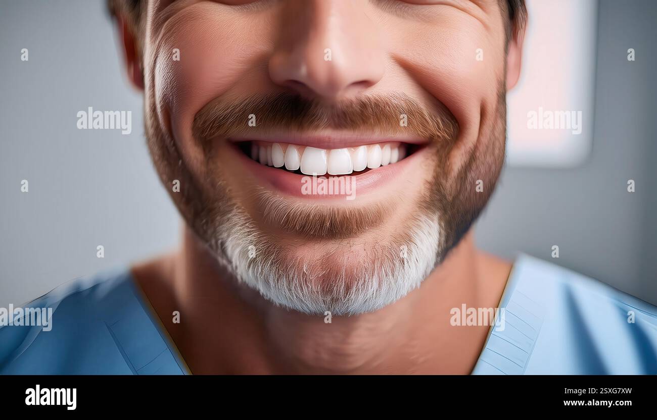 Dentist displays bright smile hi-res stock photography and images - Alamy