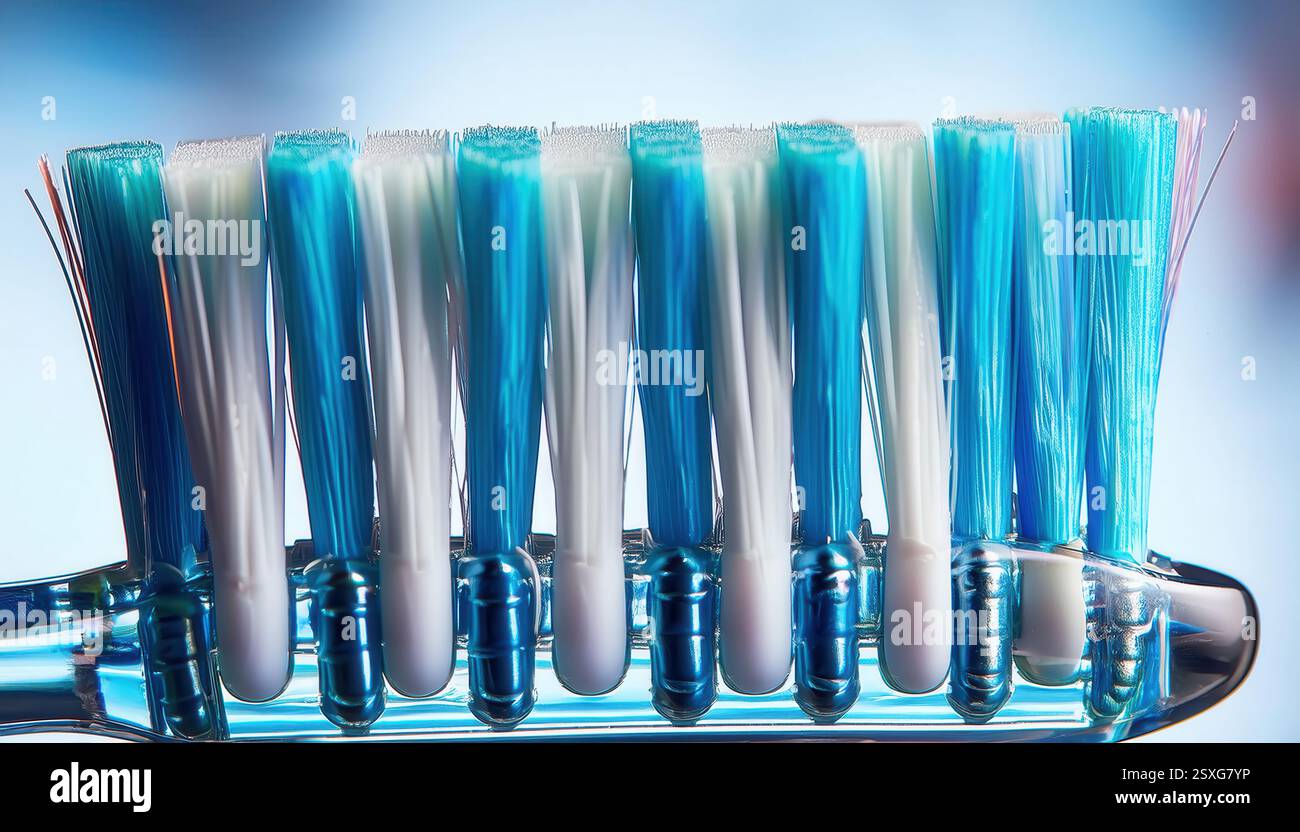 Close up of a high tech toothbrush showcasing its unique bristle design ...