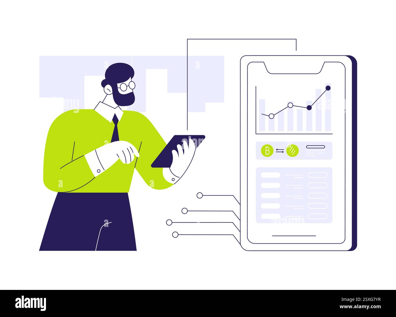 Cryptocurrency exchange app abstract concept vector illustration Stock ...