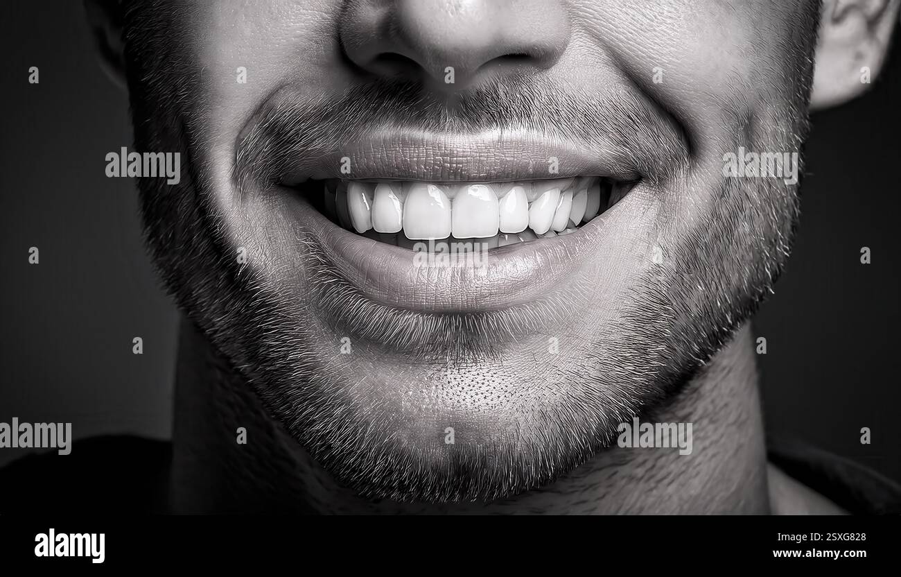 A close up of a smiling person showcasing healthy teeth and promoting ...