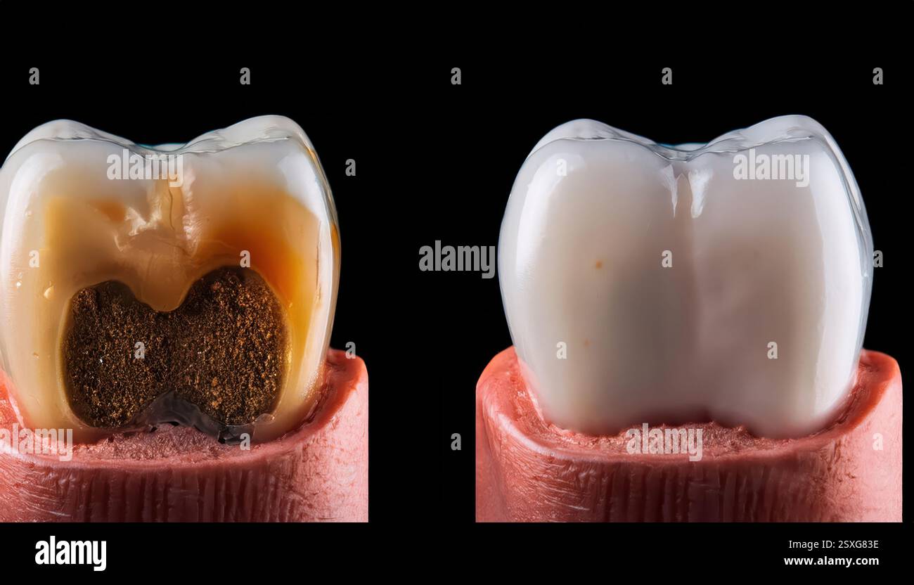 Before and after views show significant improvement in tooth health ...