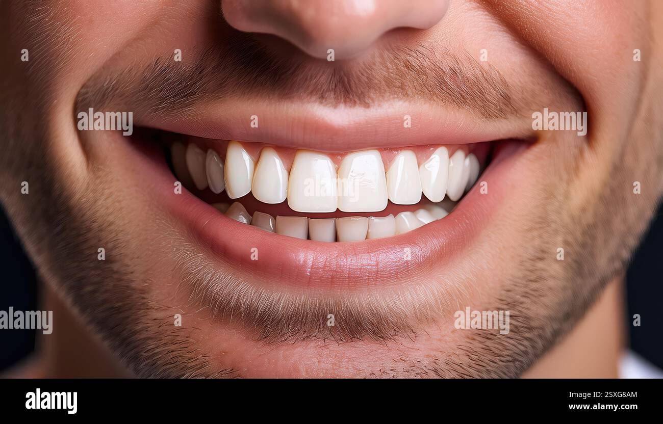 Healthy teeth gleaming in a close up view, showcasing effective dental ...