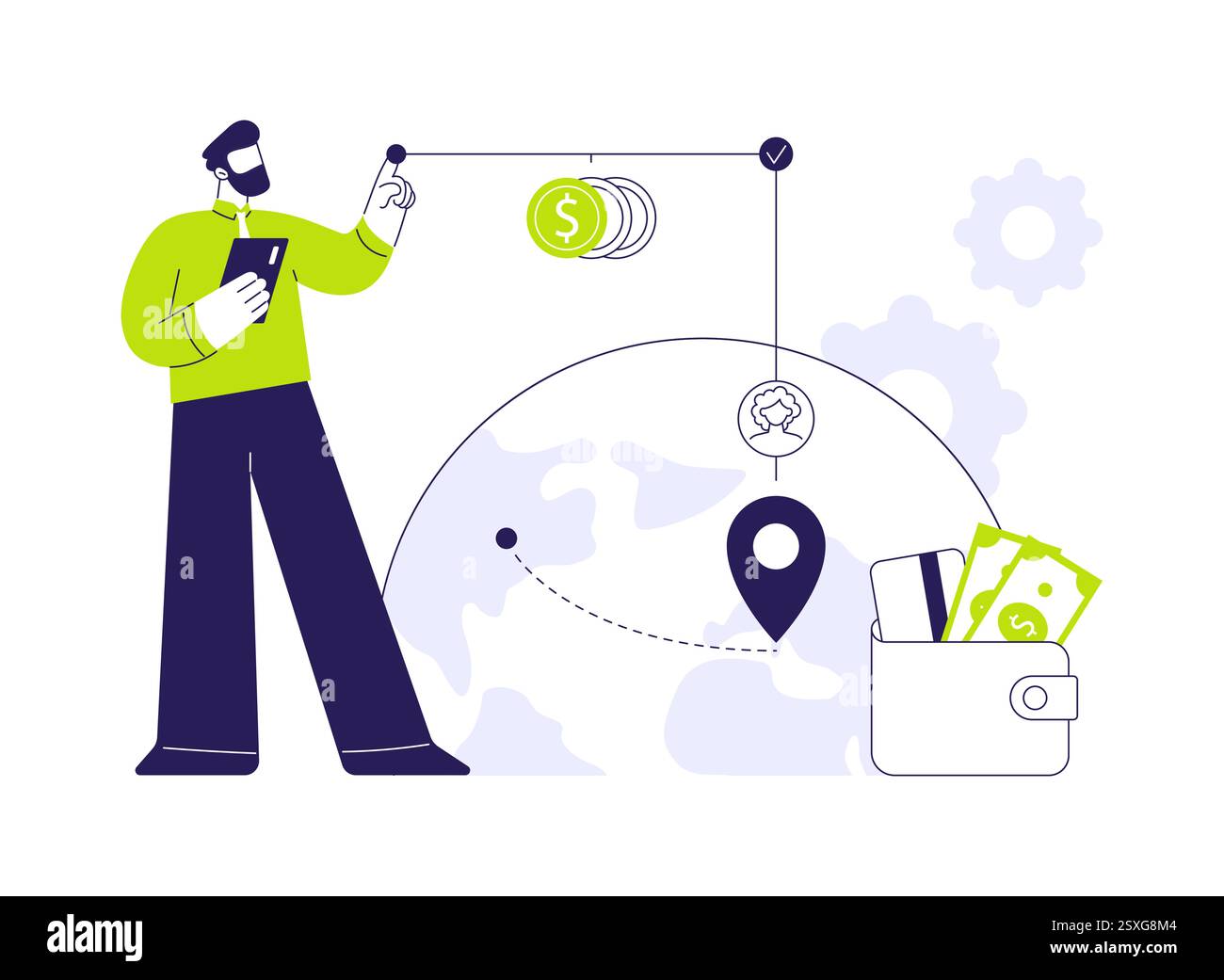 Cross-border payments abstract concept vector illustration Stock Vector ...