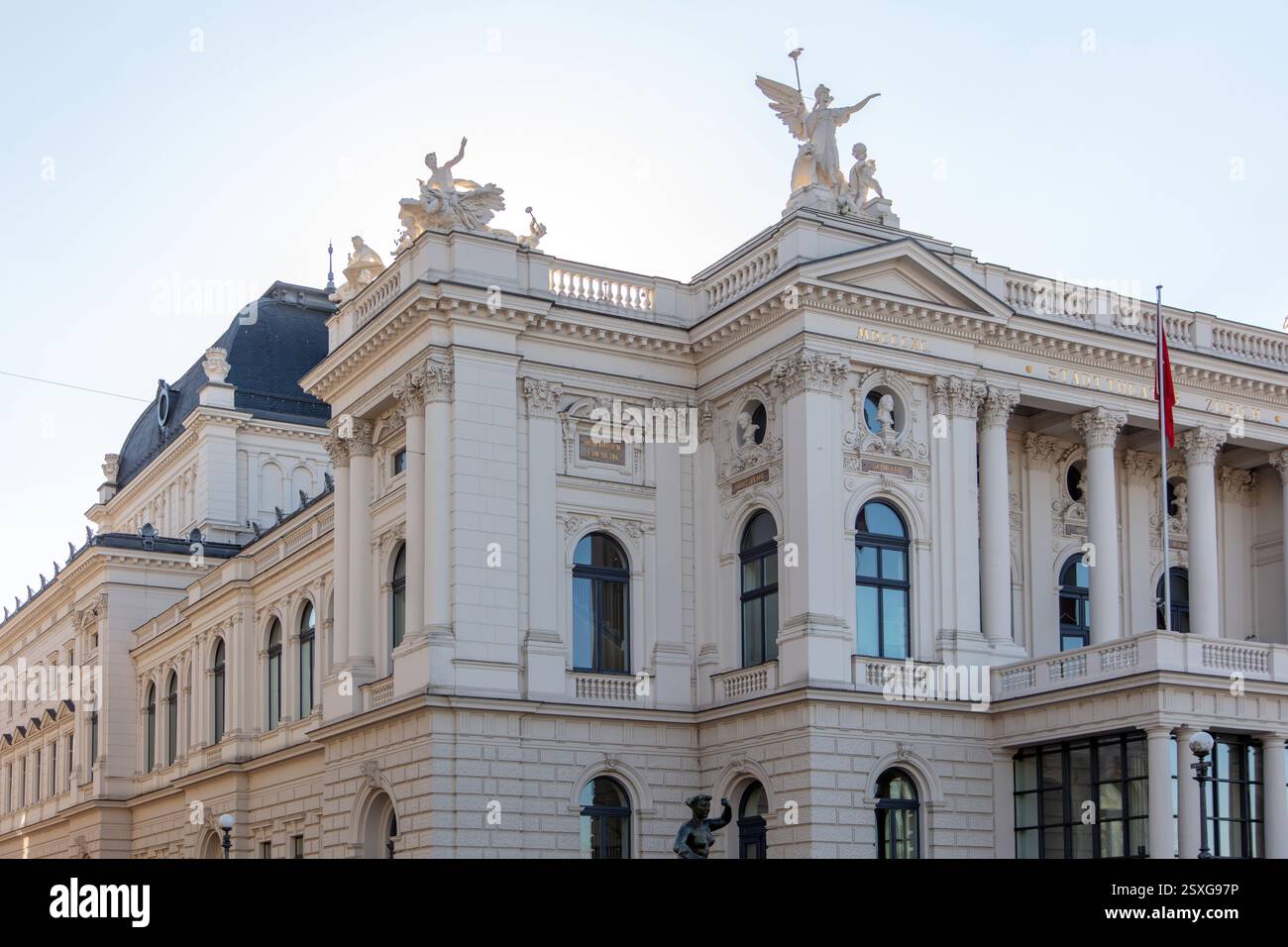 The Zurich Opera House building, blue sky. Switzerland, Zurich Stock ...