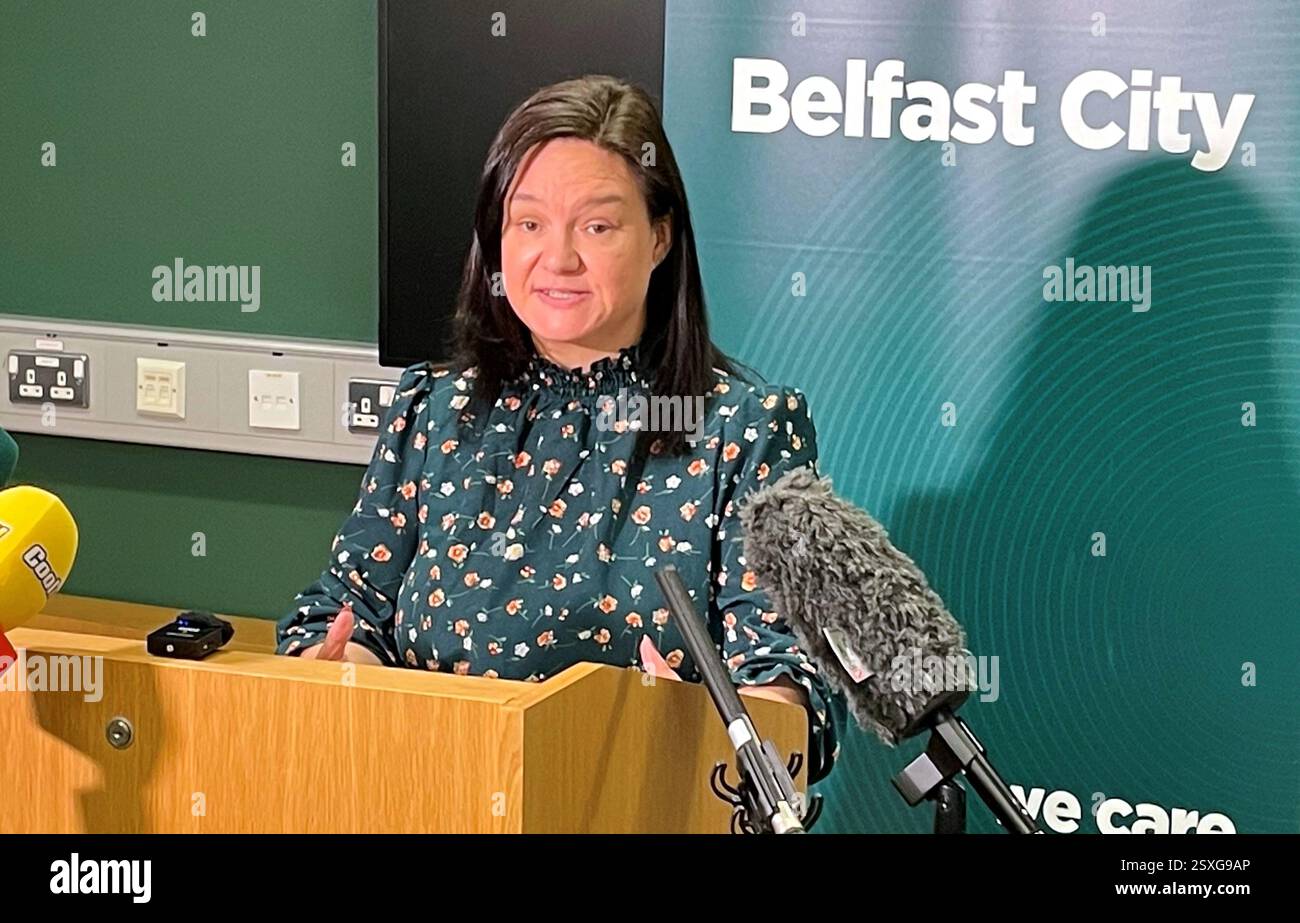 PSNI detective chief inspector Gina Quinn speaking to the media at ...