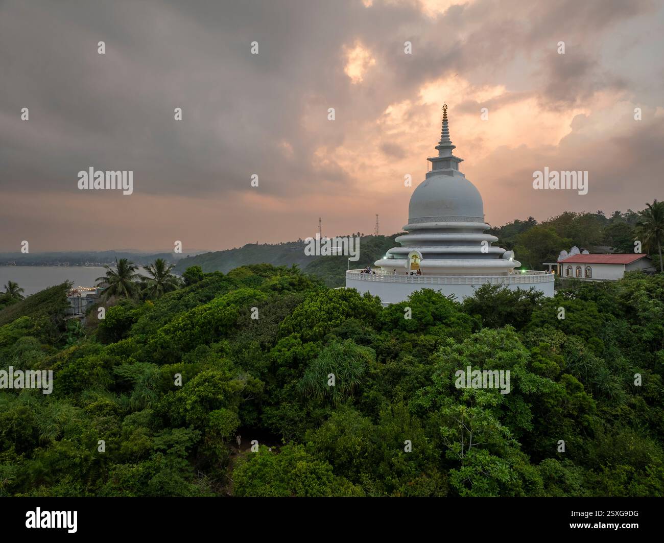 Japanese Peace Pagoda In Rumassala, Sri Lanka. The Japanese Peace ...